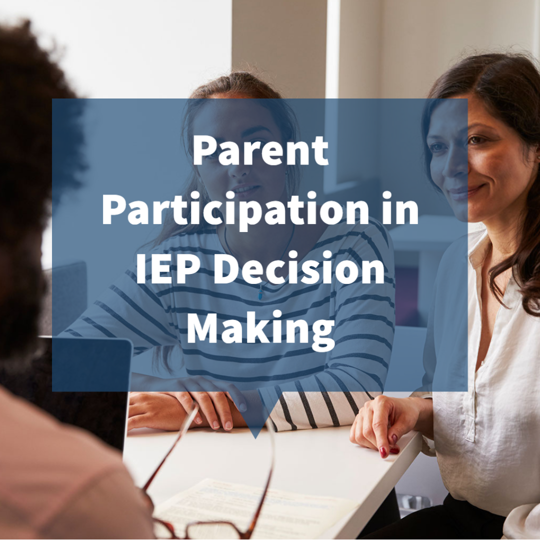 What role does the parent play in the IEP process?