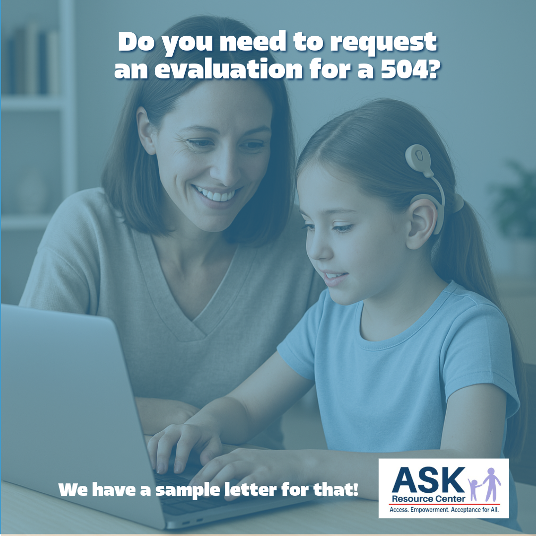 Sample Letter to Request 504 Evaluation | ASK Resource Center